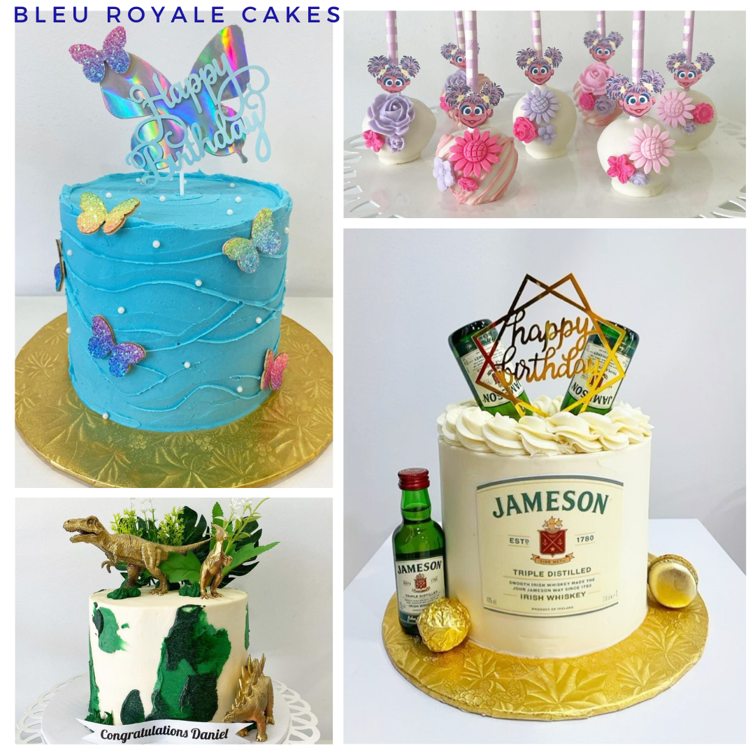 BLEU PACKAGE - 1 Tier Cake with 1 dozen treats – bleu royale cakes