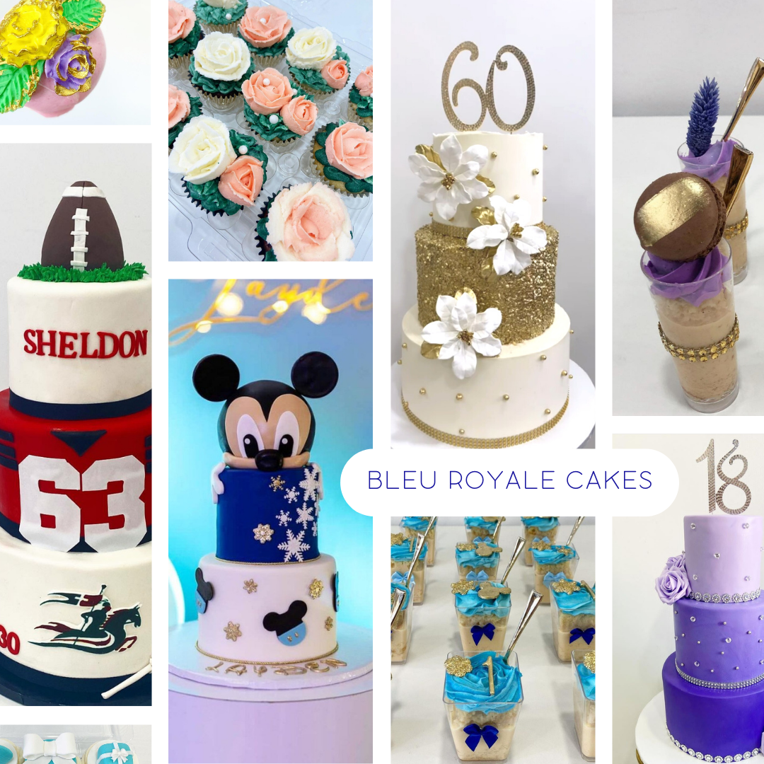 ROYALE PACKAGE - 3 Tier Cake with 3 dozen treats – bleu royale cakes